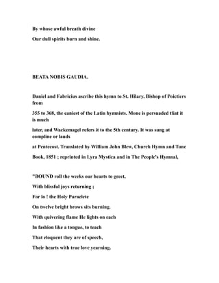 Holy spirit hymns through history | RTF