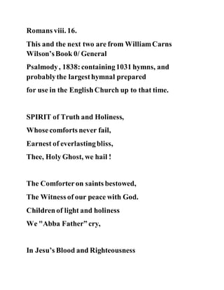 Holy spirit hymns through history vol. 3 | DOCX