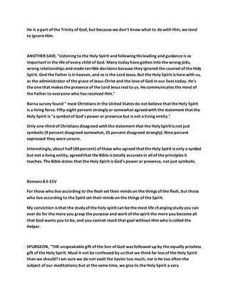 Holy spirit lesson 1 | PDF