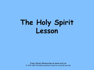 Holy spirit lesson a | PPT