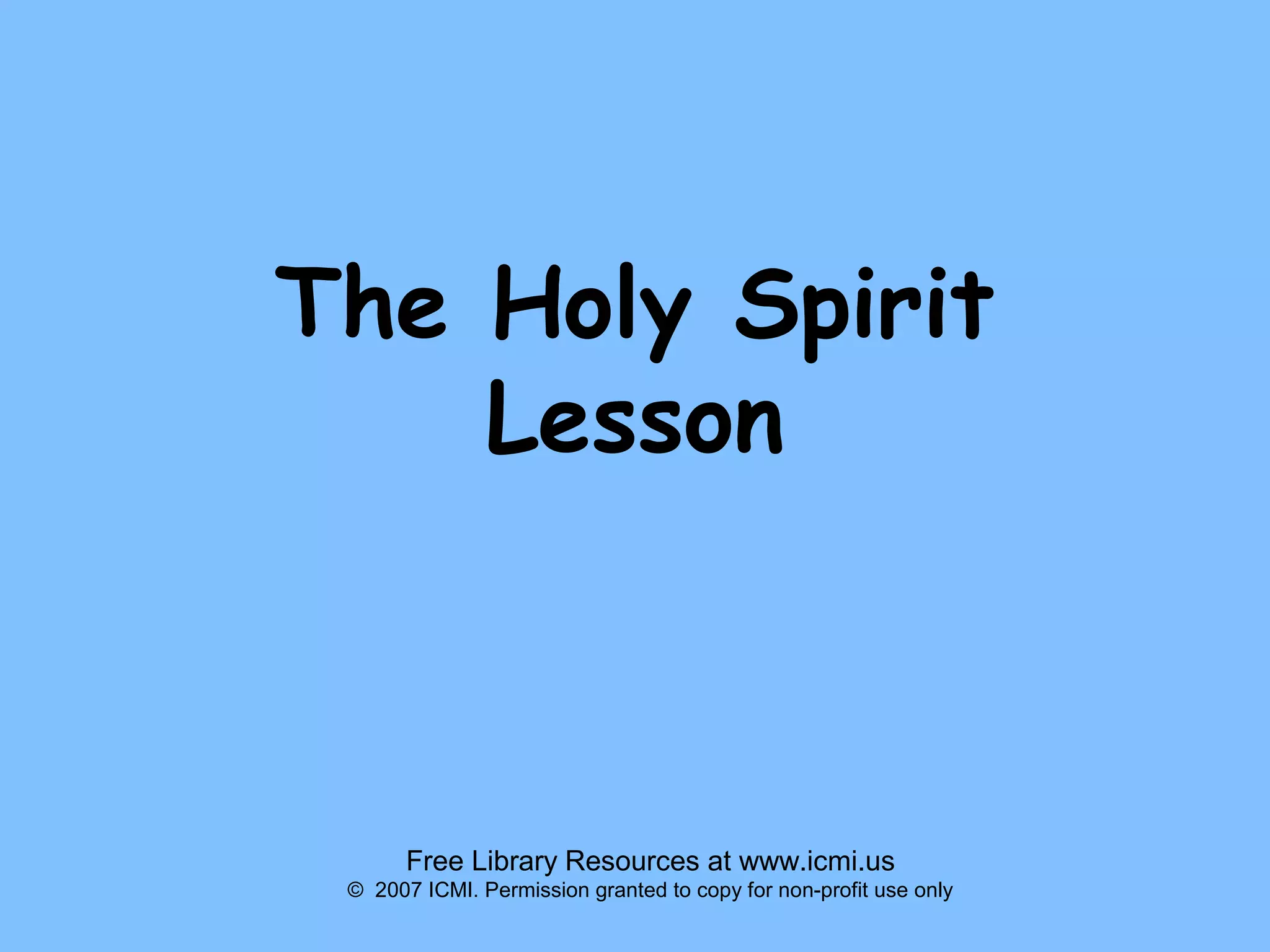 Holy Spirit Lesson PowerPoint | PPT