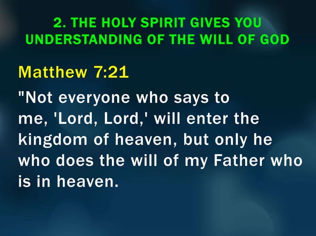 Holy Spirit Gives You Understanding | PPT