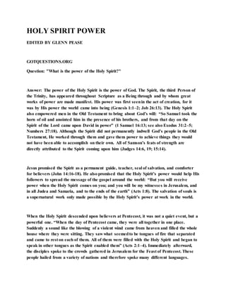 Holy spirit power | DOCX