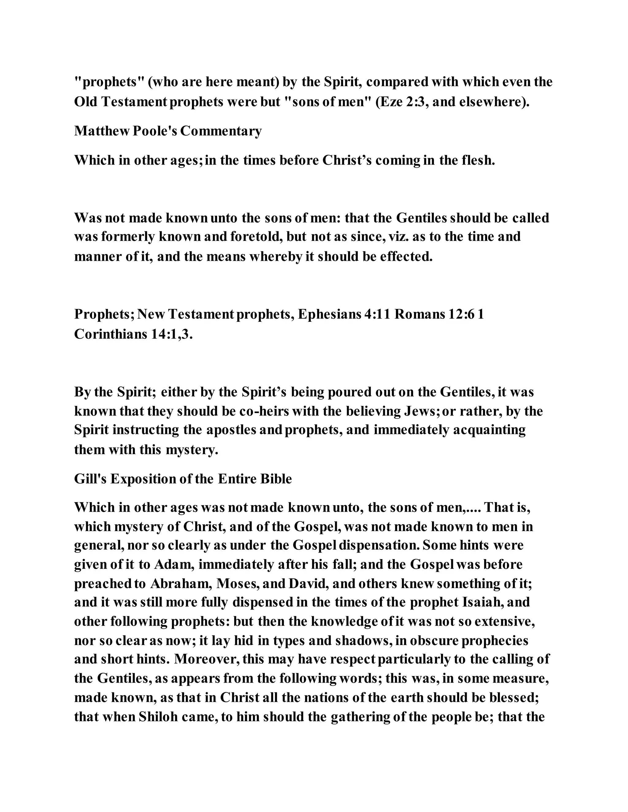 Holy spirit revelation to apostles and prophets | PDF