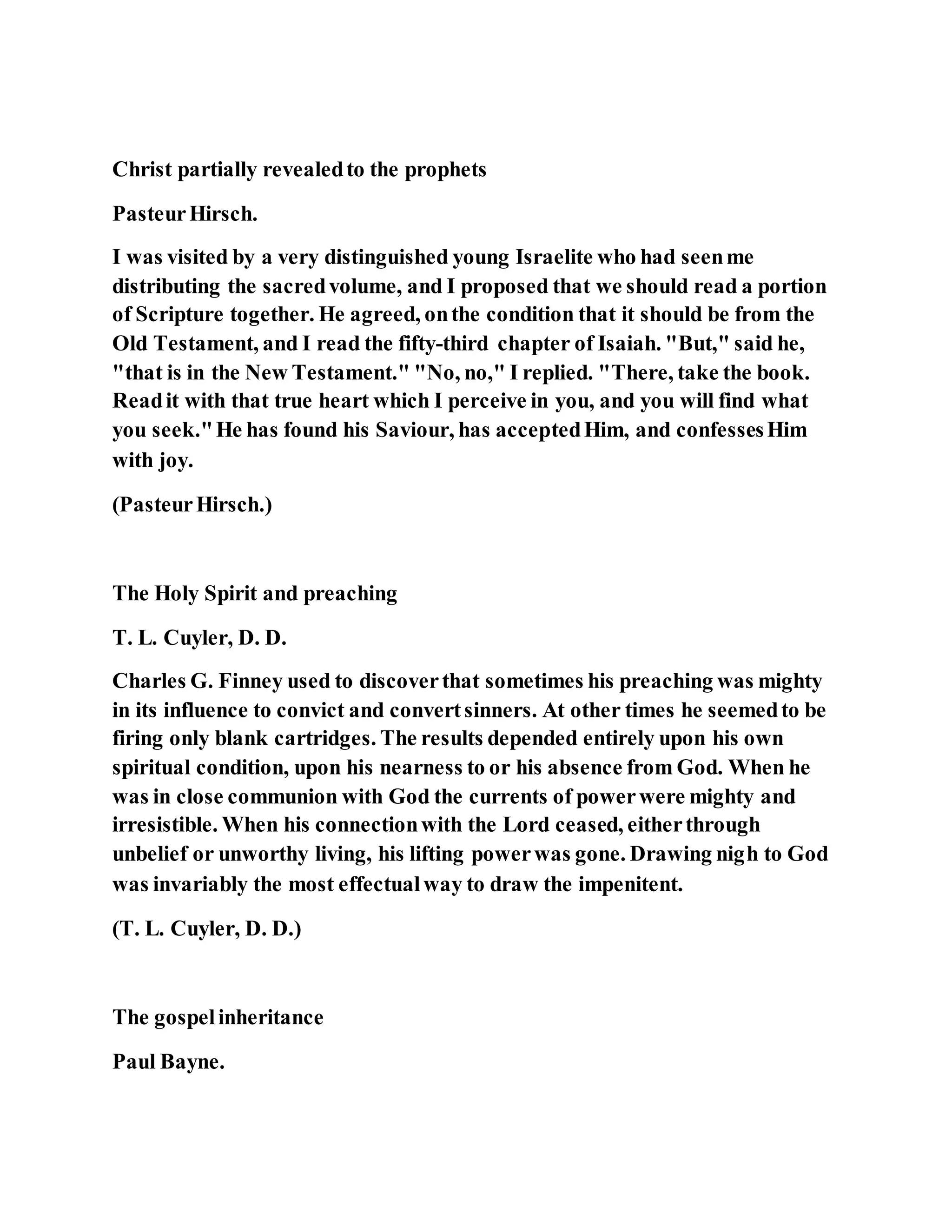 Holy spirit revelation to apostles and prophets | PDF