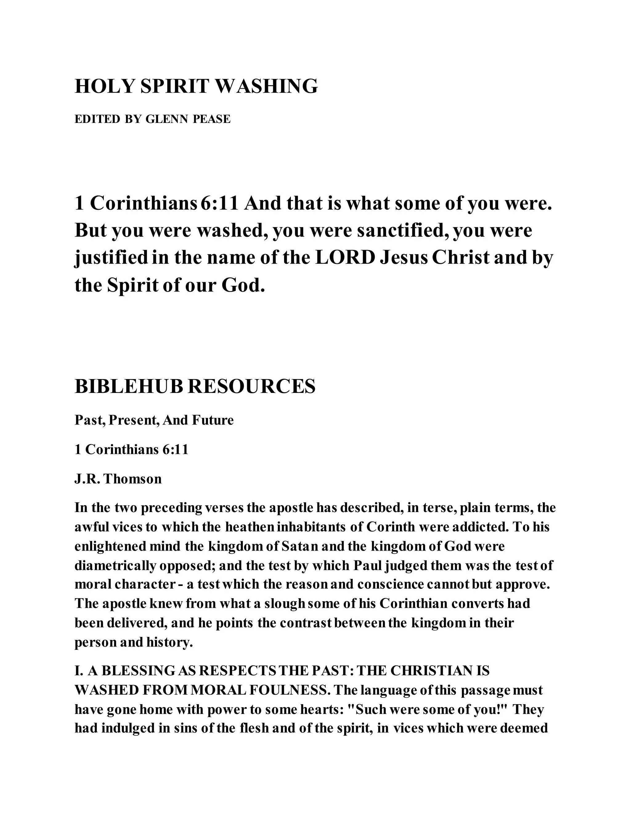 Holy spirit washing | PDF