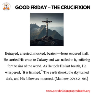 Holy Week Journey: Monday to Sunday of Jesus’ Crucifixion | PDF