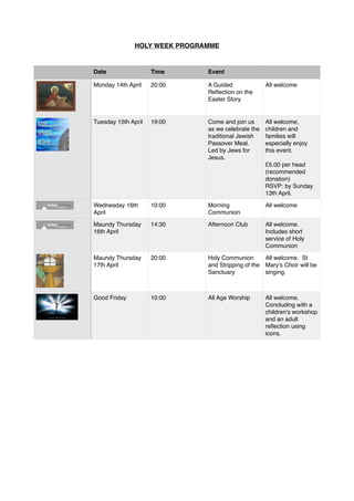 Holy week programme | PDF