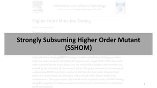Efficiently Finding Higher Order Mutants | PPT