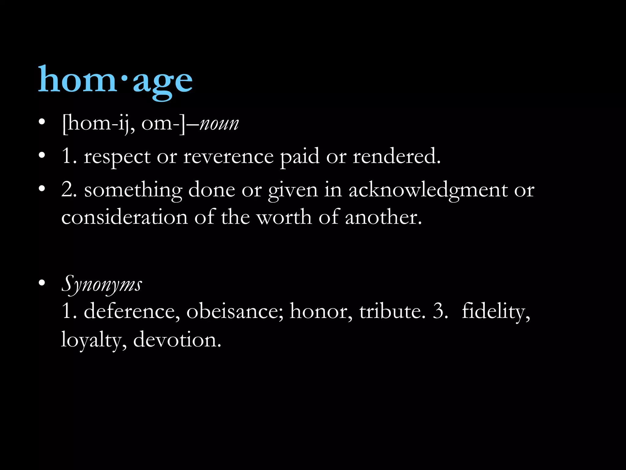 Homage to an Artist | PPT