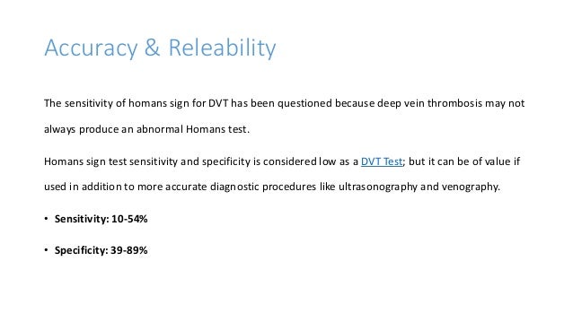 Homan’s Sign for DVT.pptx | Medical Health