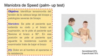 Hombro- pruebas especiales diagnostico especifico | PDF