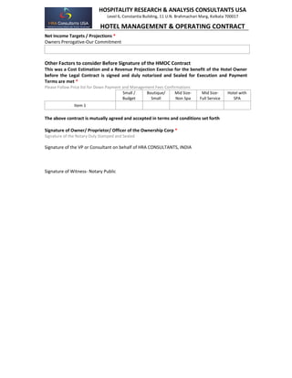 Third Party Hotel Management Contract | PDF