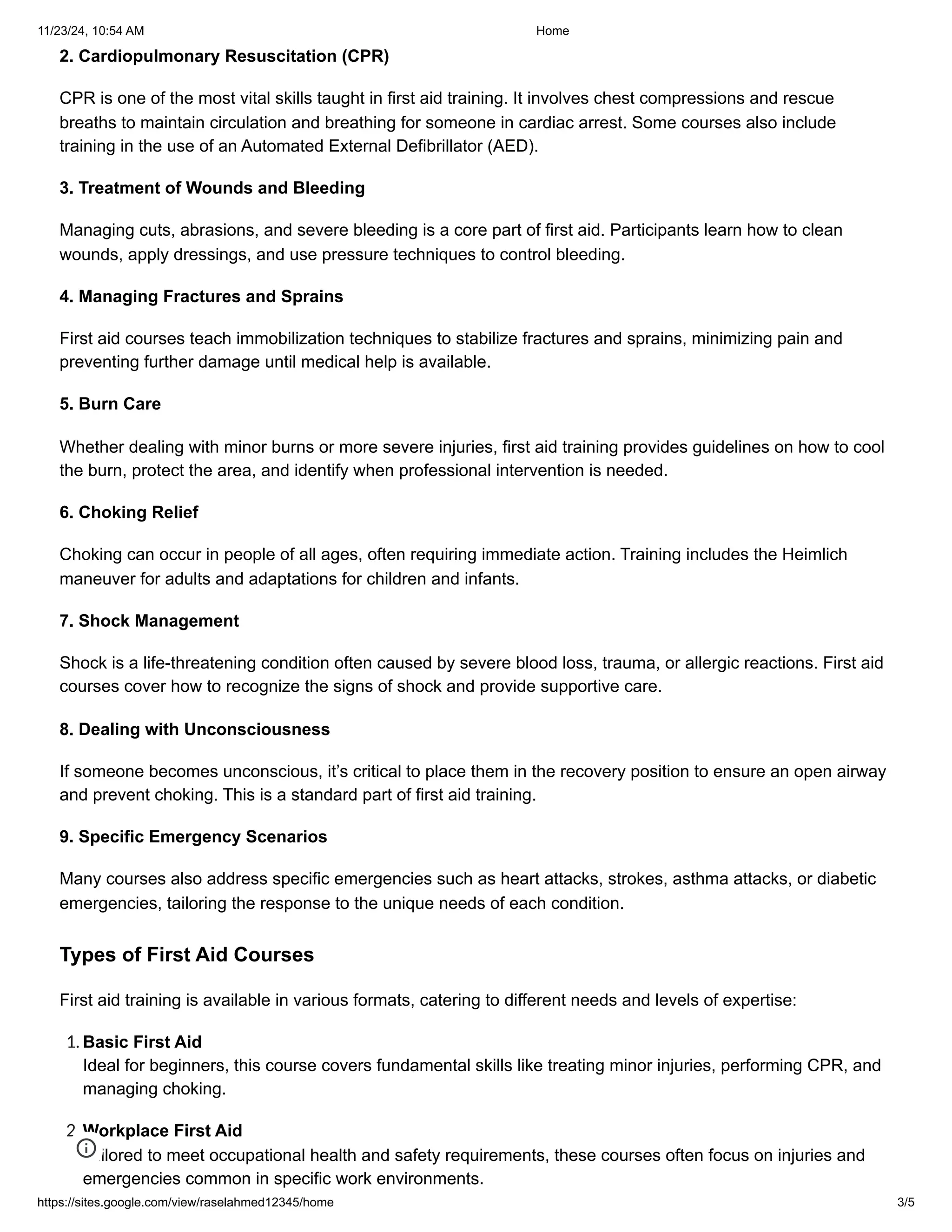 First Aid Courses: A Lifesaving Skill Everyone Should Learn | PDF