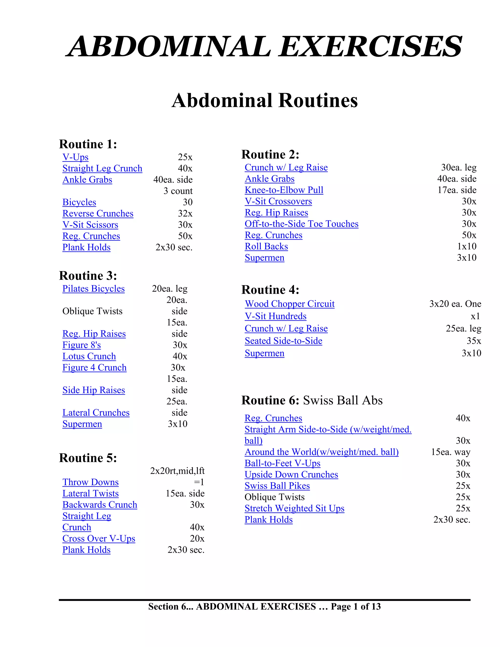 Home Abdominal Workout | PDF