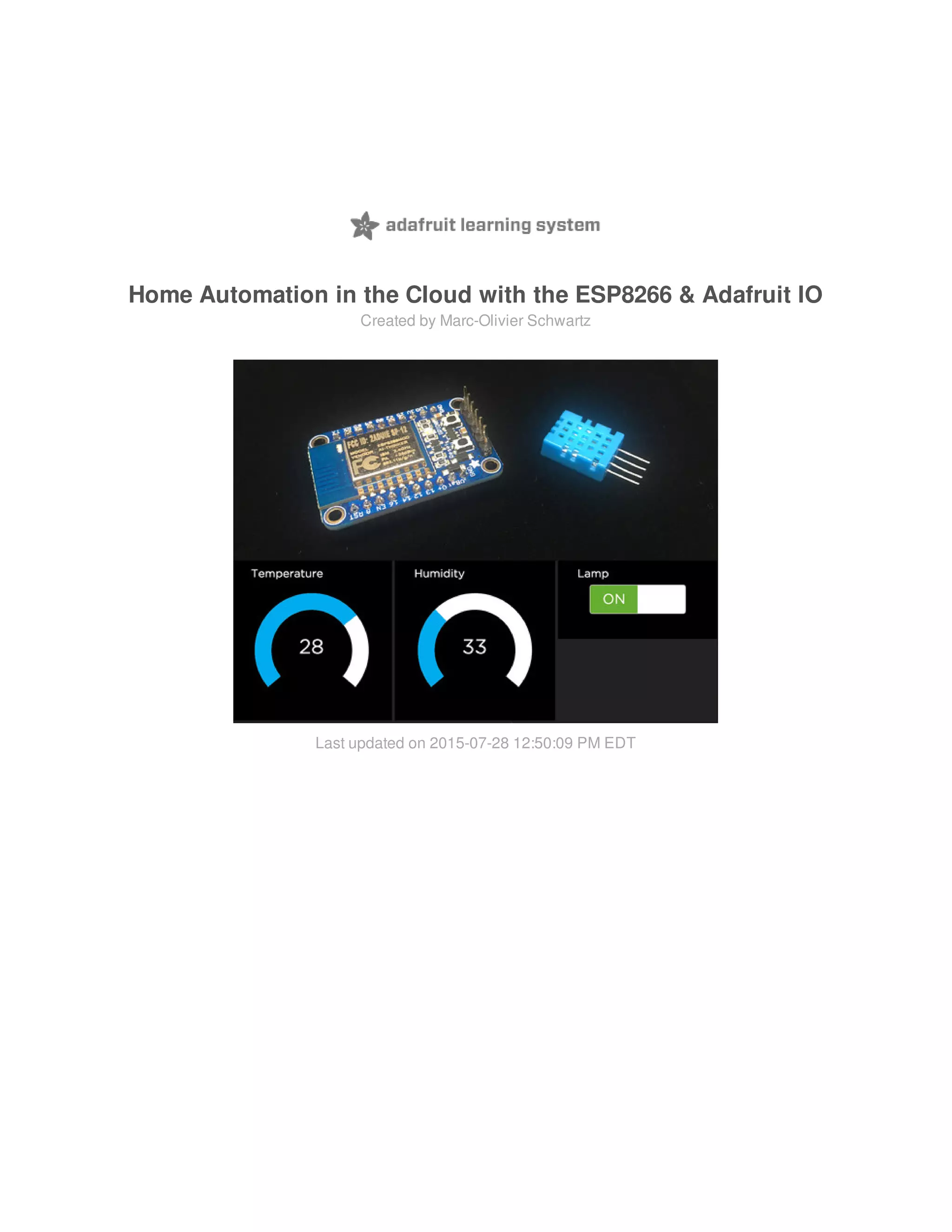 Home automation-in-the-cloud-with-the-esp8266-and-adafruit-io | PDF
