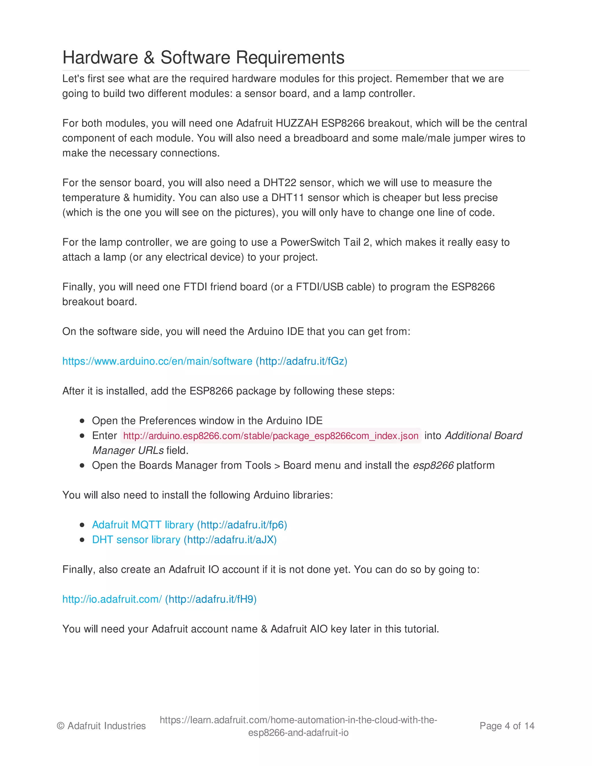Home automation-in-the-cloud-with-the-esp8266-and-adafruit-io | PDF