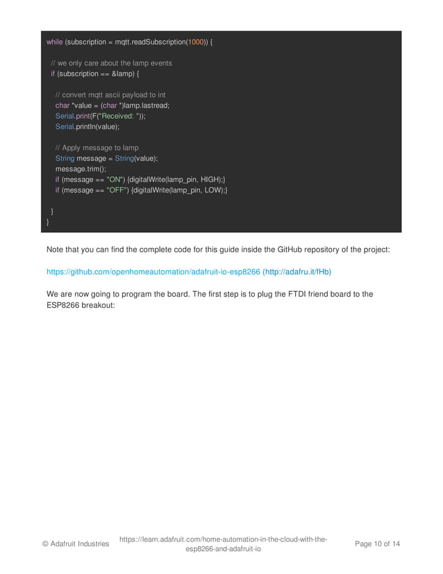 Home automation-in-the-cloud-with-the-esp8266-and-adafruit-io | PDF