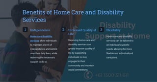 Home Care Disability Services | PDF | Government Support and Welfare ...