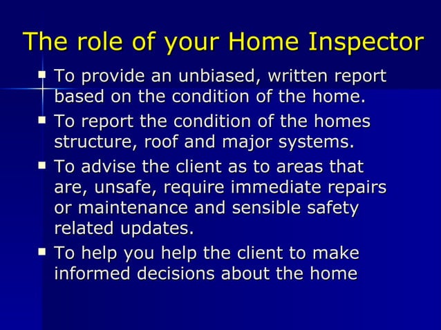 Home Inspections | PPT