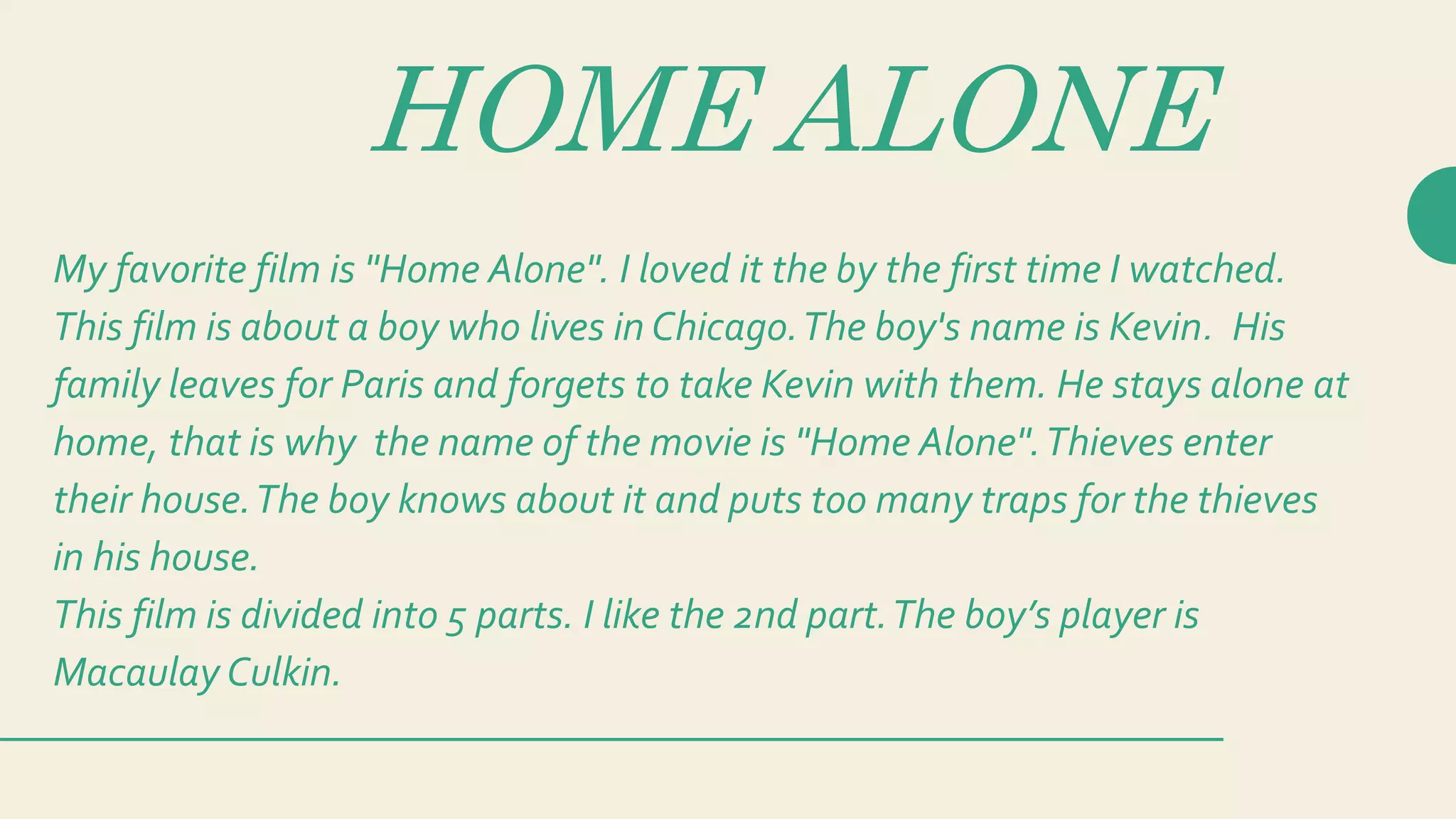 Home alone. my favorite film | PPTX