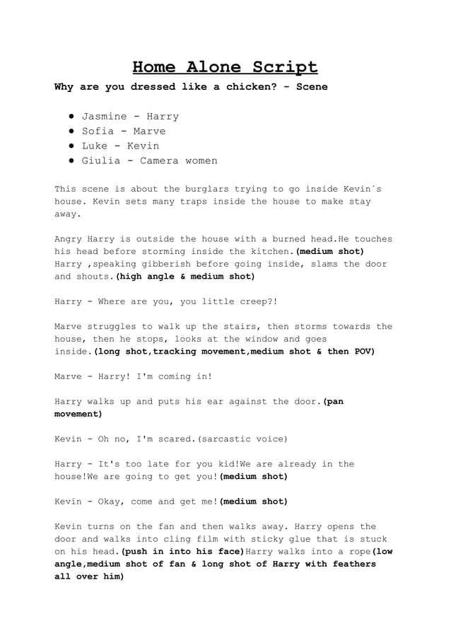Home alone script | PDF | Home Security | Home & Garden