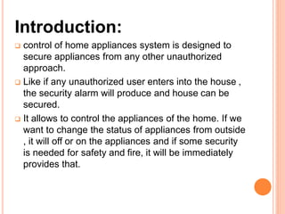 Home appliances control system | PPT