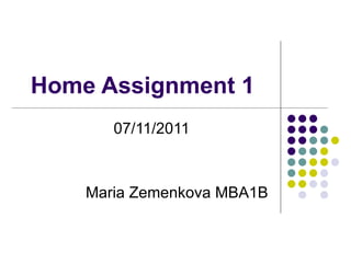 Home assignment 1 | PPT
