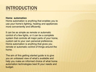 Home automatin | PPTX | Home Appliances | Home & Garden