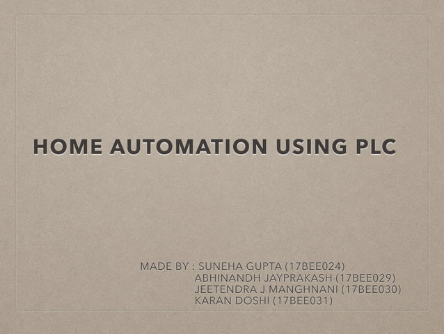 Home automation using PLC | PDF | Smart Home | Home & Garden