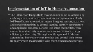 Home Automation using Internet of Things | PPTX