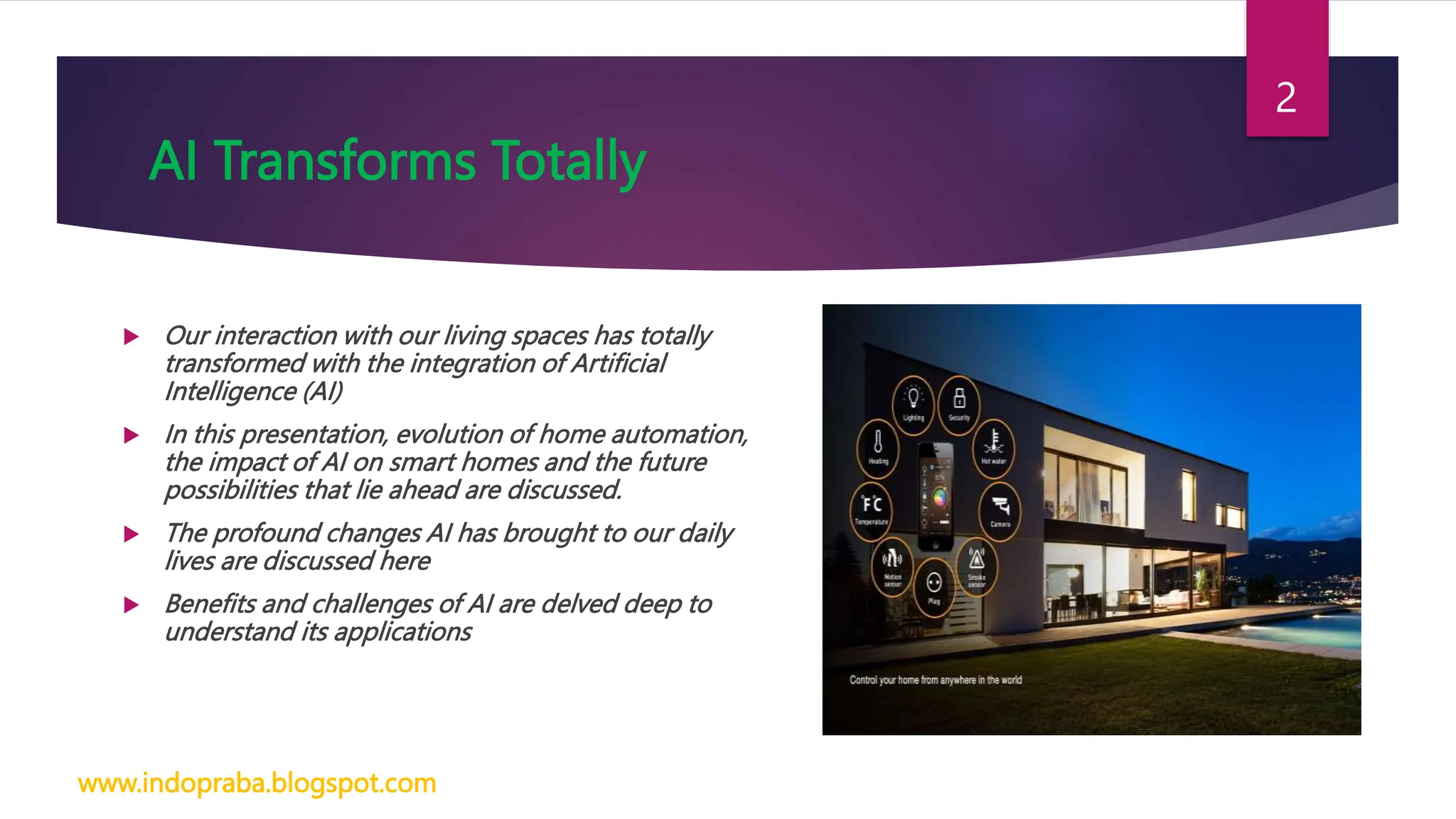 Home Automation and AI.pptx with colourful insights | PPTX | Internet ...