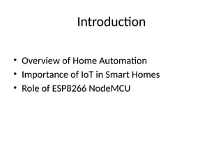 Home Automation using ESP8266 NodeMCU presentation | PPT