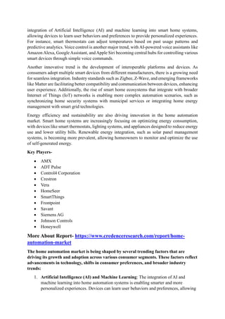 Home Automation Market Global Trends and Forecast Analysis (2023-2032) | PDF