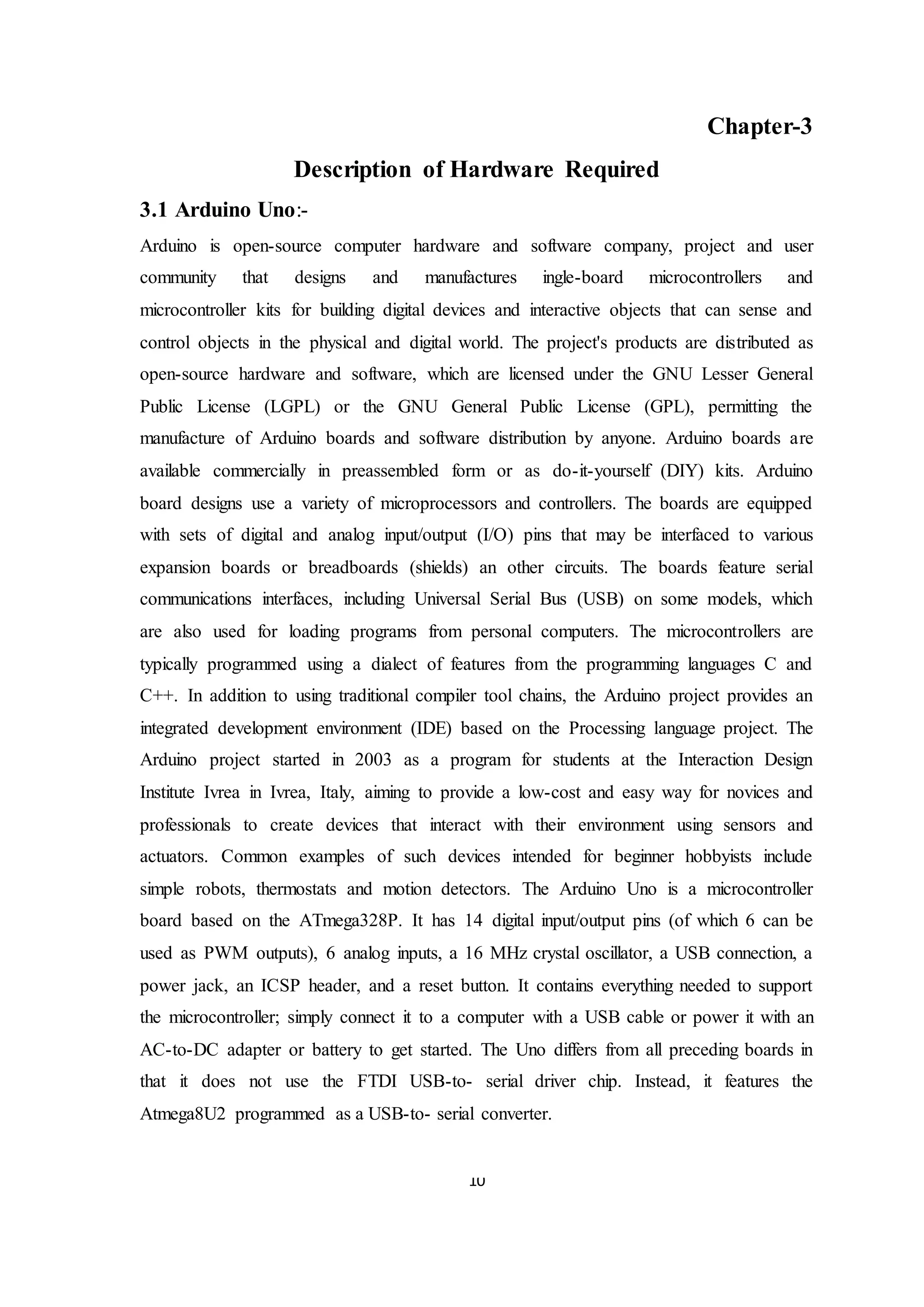 PROJECT REPORT ON Home automation using by Bluetooth | DOCX