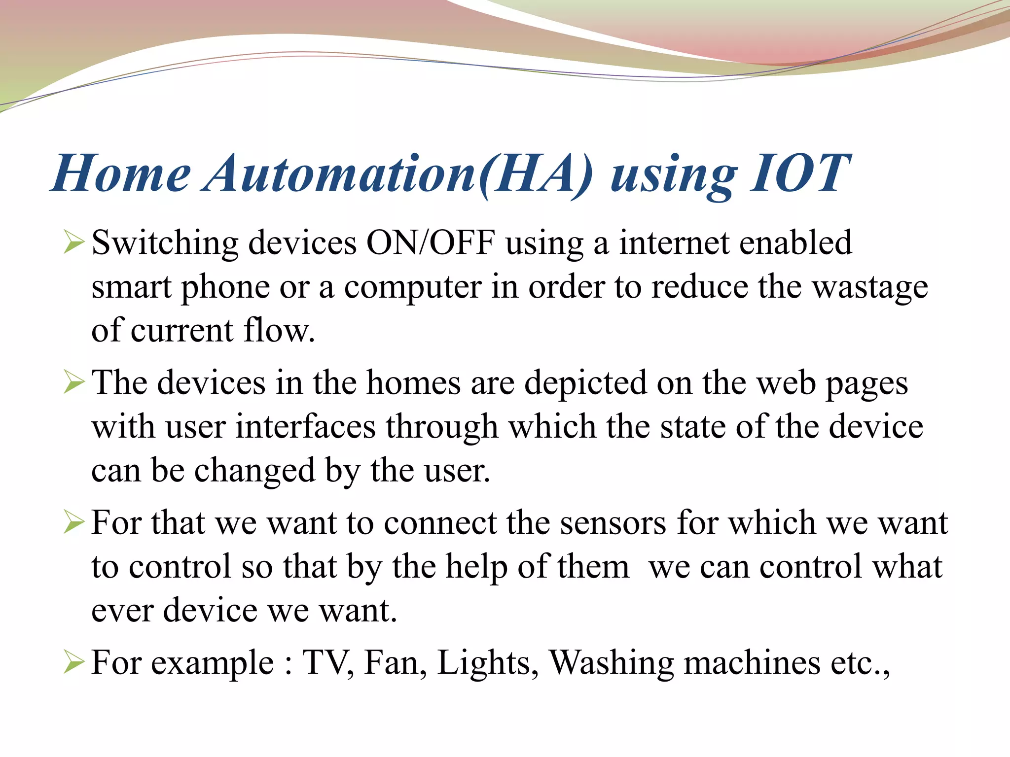 Home automation using IOT | PPTX