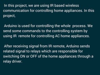 Home automationusing ir remote | PDF