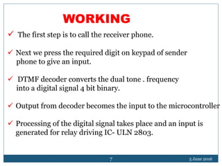 HOME AUTOMATION USING MOBILE PHONES GIRISH HARMUKH AND NEERAJ YADAV | PPT