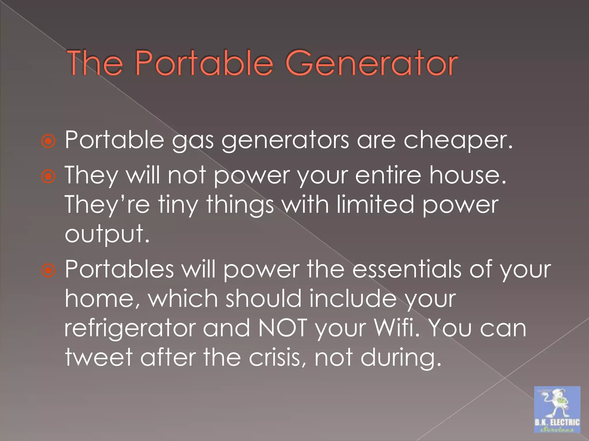 Home Backup Generators | PPT