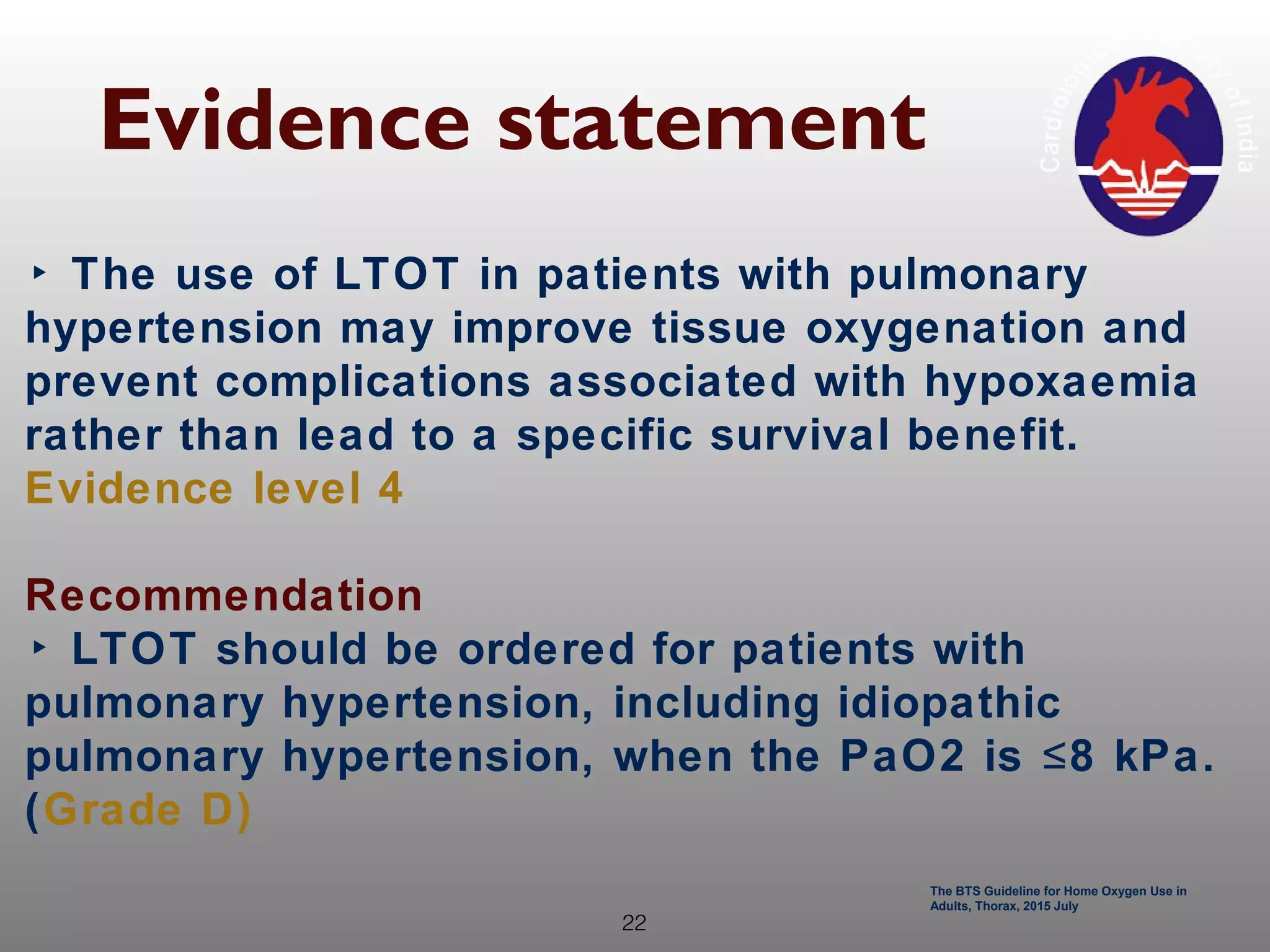 Home based oxygen therapy for severe pulmonary hypertension | PPT