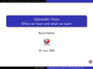 Updatable Views - What we have and what we want | PPT
