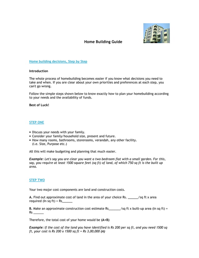 Home building guide | PDF