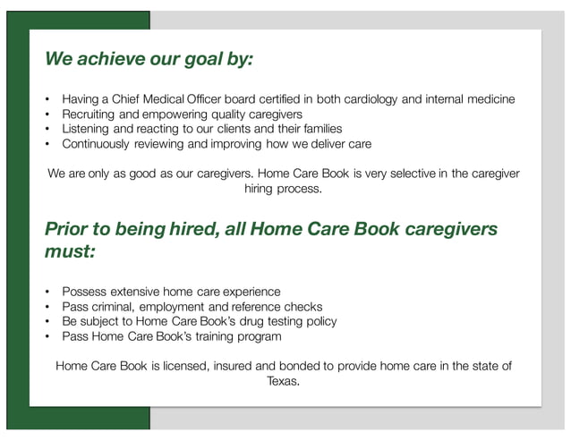Home care book overview | PPT