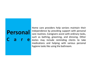 Home caregiver duties | PPTX