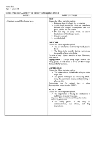 Home Care Management Dm2 | DOC