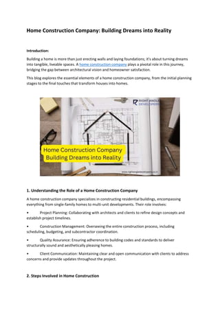 Home Construction Company: Building Dreams into Reality | DOCX