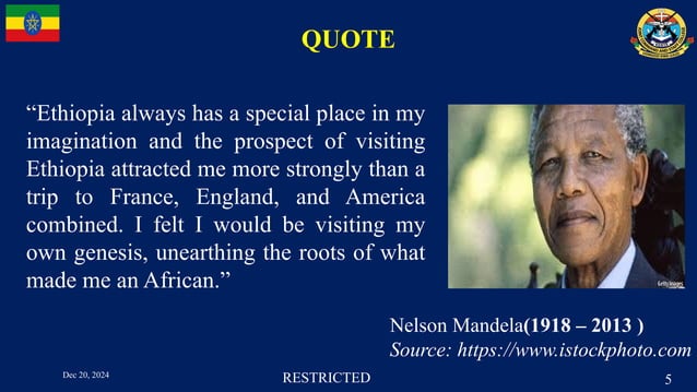 Ethiopia Home Country Presentation.ppt By Lt Col Atersaw Wudu | PPTX