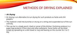Home Drying of Food Material | PPTX