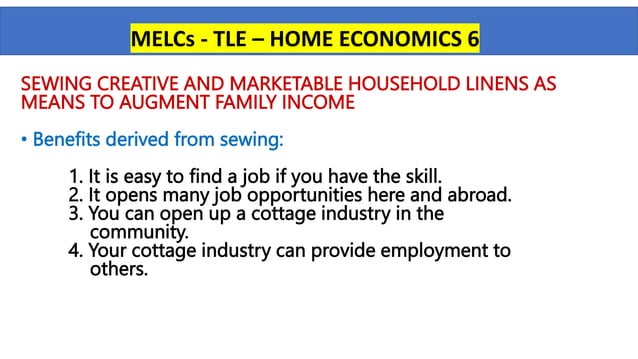 HOME ECONOMICS 6.pptx............................ | PPTX