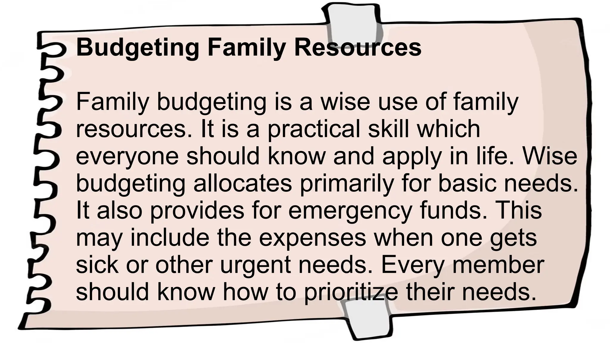 Home Economics 6 Week 2 MELCBudgeting Family Resources Family budgeting ...